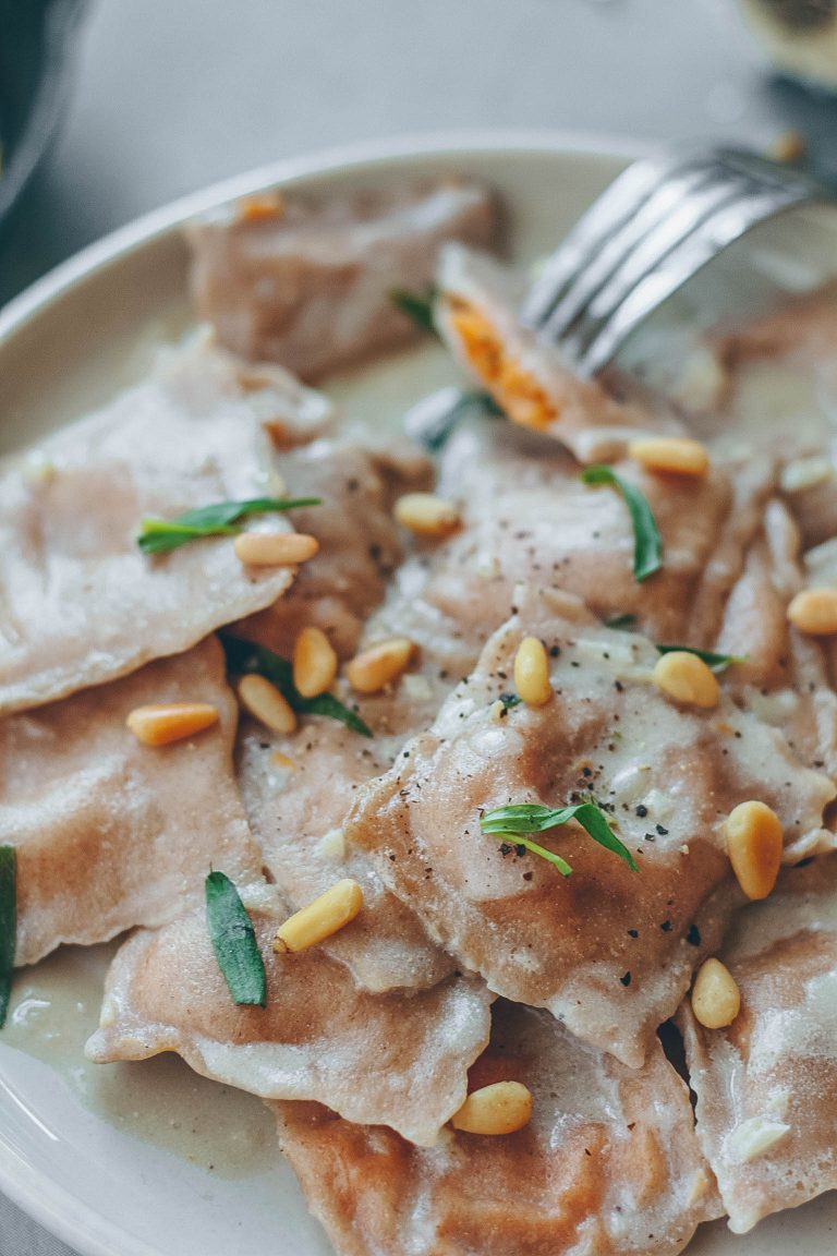 Sweet Potato Ravioli with Creamy White Sauce – healthienut