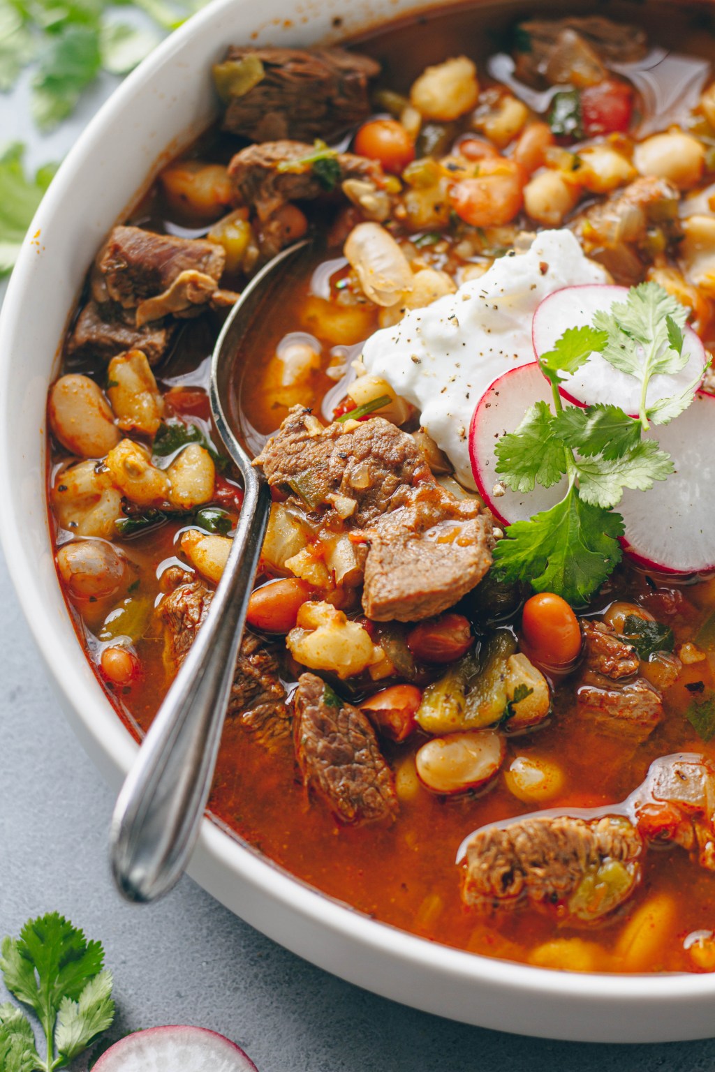 Instant Pot Beef Hominy Soup – healthienut